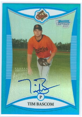 2008 Bowman Chrome Prospects Blue Refractors #BCP250 Tim Bascom Auto ...