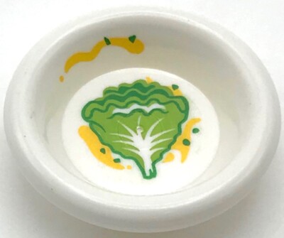 Lego New White Minifigure Utensil Dish 3 x 3 with Green and Lime ...