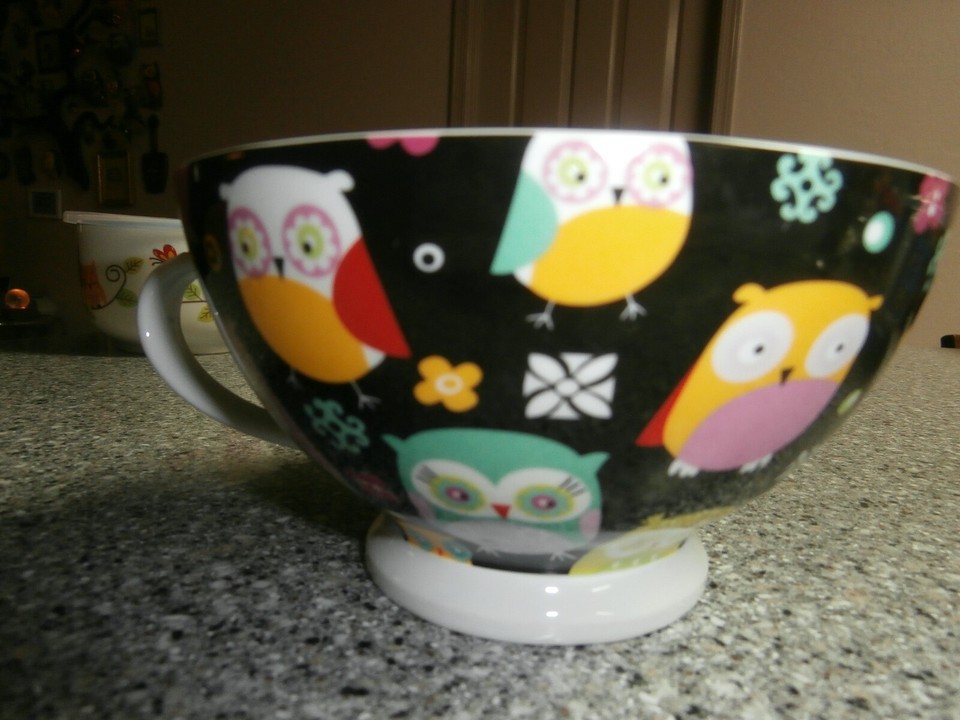Black Owl Soup Mug or Bowl from Creative Tops | eBay