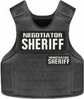 NEGOTIATOR SHERIFF 2 EMBROIDERY PATCH 4X10 AND 2X5 VELCR@ ON BACK WHITE ...