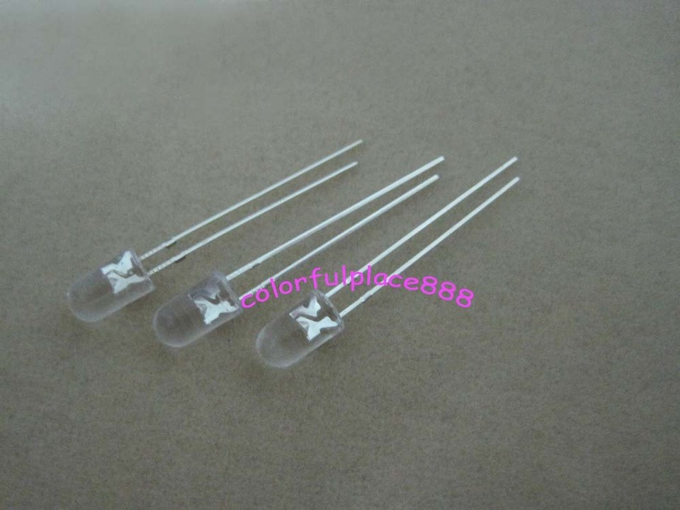 100pcs, 5mm Green Round Flangeless Water Clear LED Leds Lamp ...