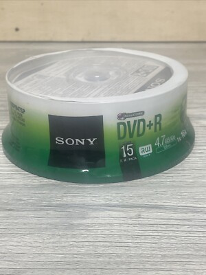 Sony DVD+R 120 Minutes 4.7GB 1x-16X Recordable Blank Media Disc 15 Pack ...