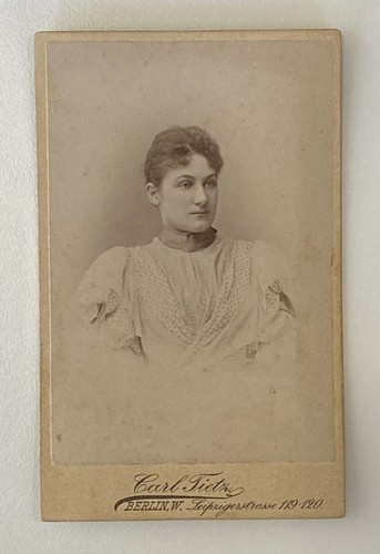 Old Antique Carl Tietz CDV Photo Classic Young Victorian Lady Berlin, W ...
