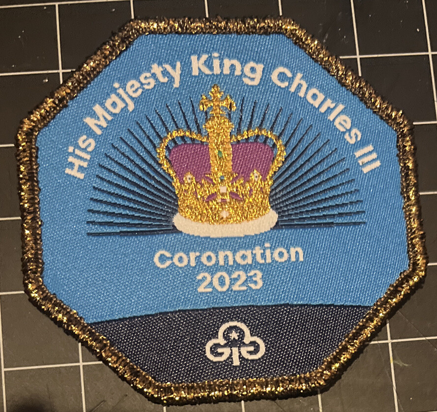 King Charles Coronation 2023 Badge Patch Guides Royal Queen Sew On Camp ...