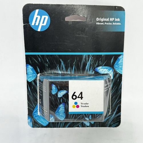 Genuine HP 64 Standard Yield Tri-Color Ink Cartridge - Oct 2022- NEW ...