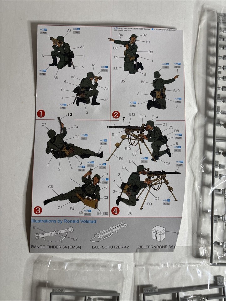 Dragon # 6064 German MG42 Heavy Machine Gun team 1/35 Scale Model Kit ...