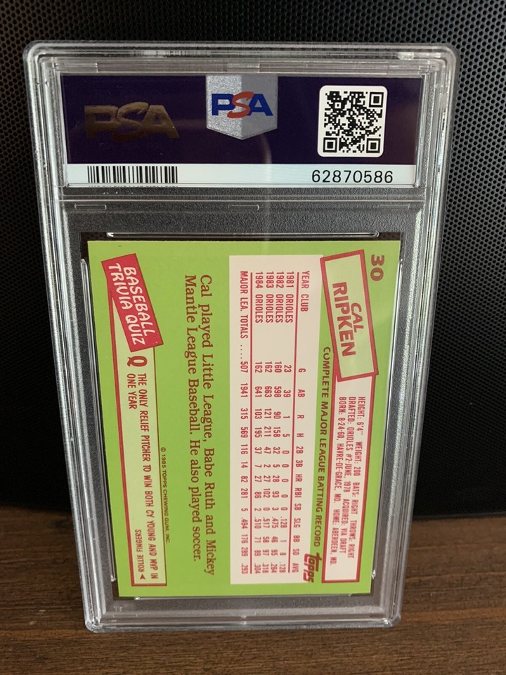 1985 Topps Tiffany 30 Cal Ripken Jr PSA 9 | eBay