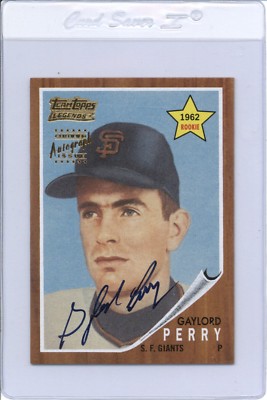 2002 Topps GAYLORD PERRY Autograph on Card Signature Auto S.F. GIANTS ...