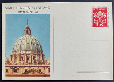 Vatican City 1950 P17 Unused Postal Stationery Card PC17 Dome St ...