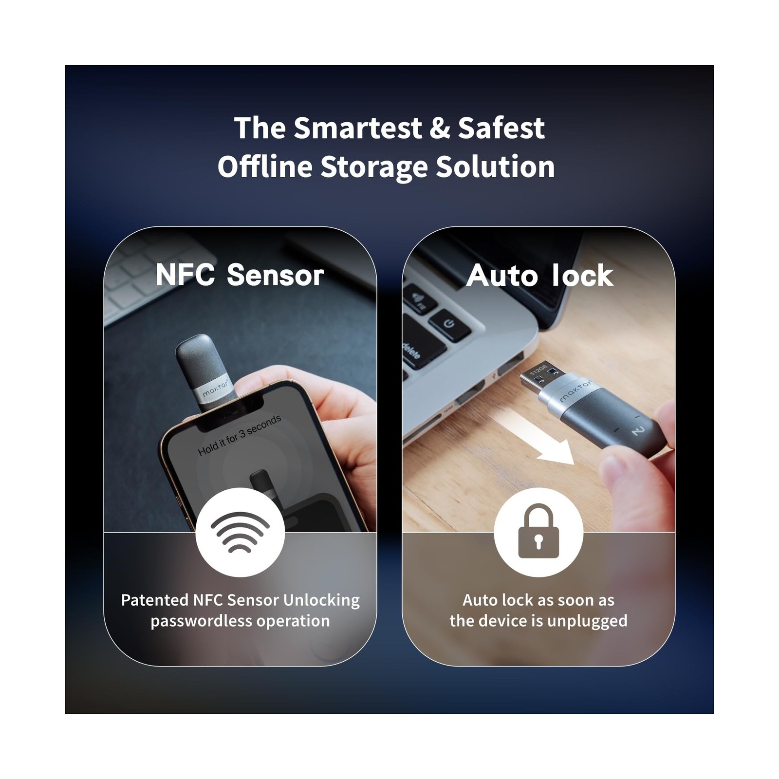 MAKTAR Nukii NFC USB C Flash Drive - USB Thumb Drive with Patented NFC Sensor... | eBay