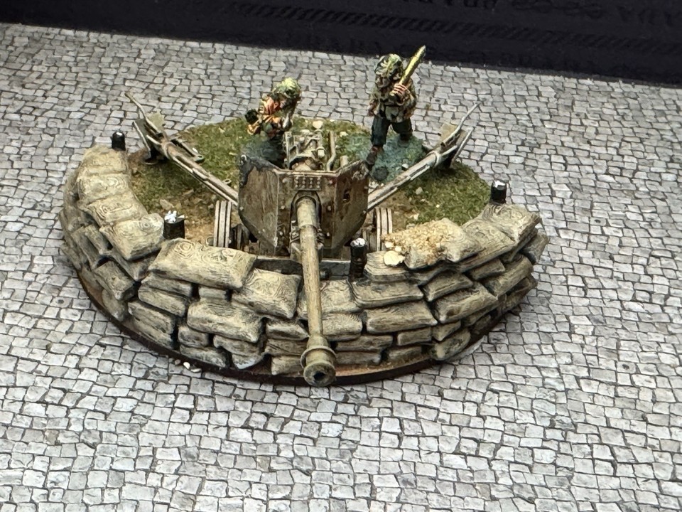 WAFFEN SS GERMAN PAK 40 ANTI-TANK GUN 28mm painted Historical WW2 BOLT ...