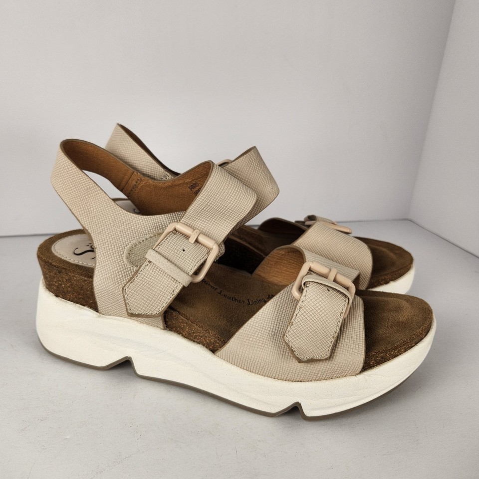 Sofft Castello Women's Comfy Casual Buckle Wedge Sandals Tan Size 8M | eBay