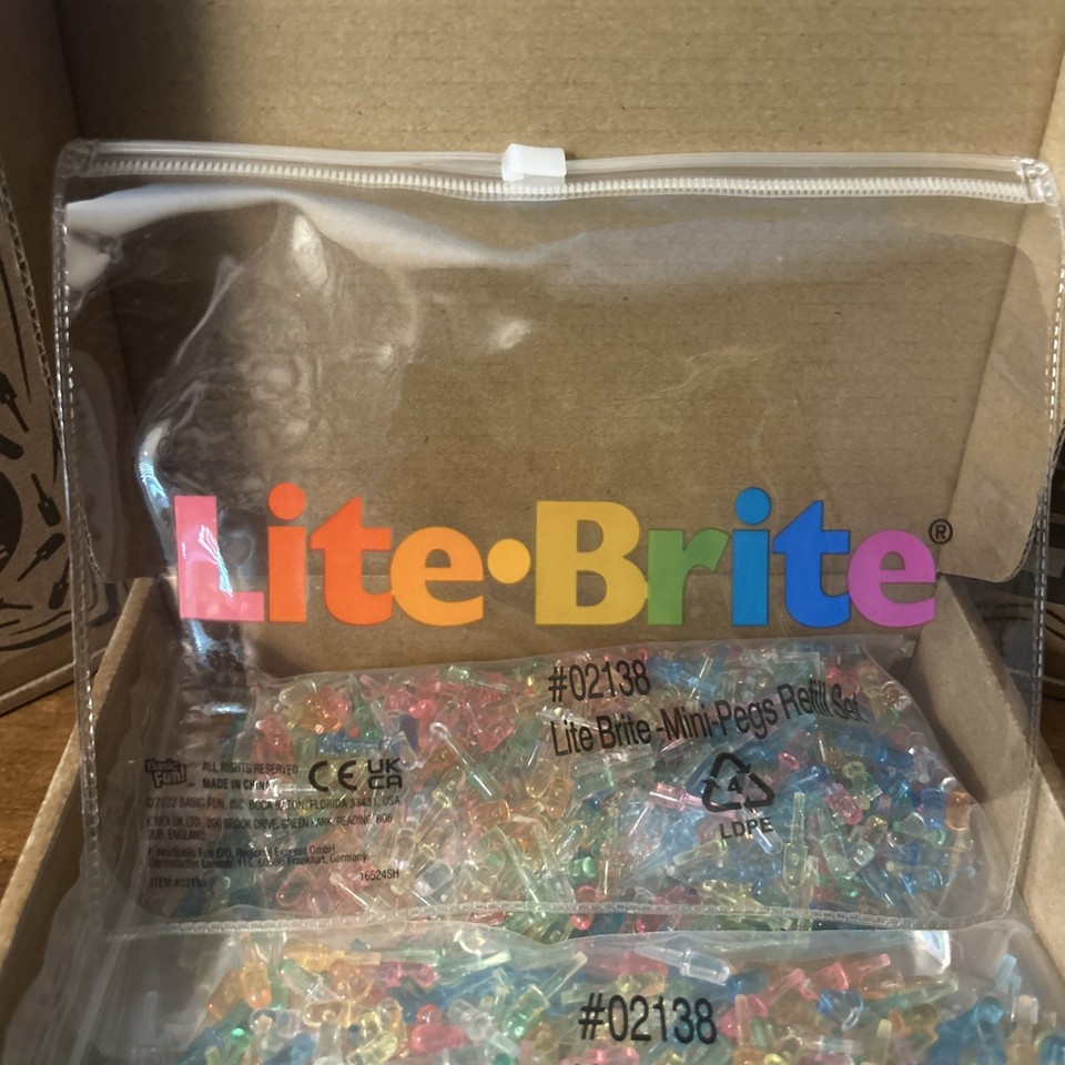 3 boxes Hasbro Lite Brite Mini Peg Refill Pk 1261 Pieces Multi Colors New Sealed | eBay