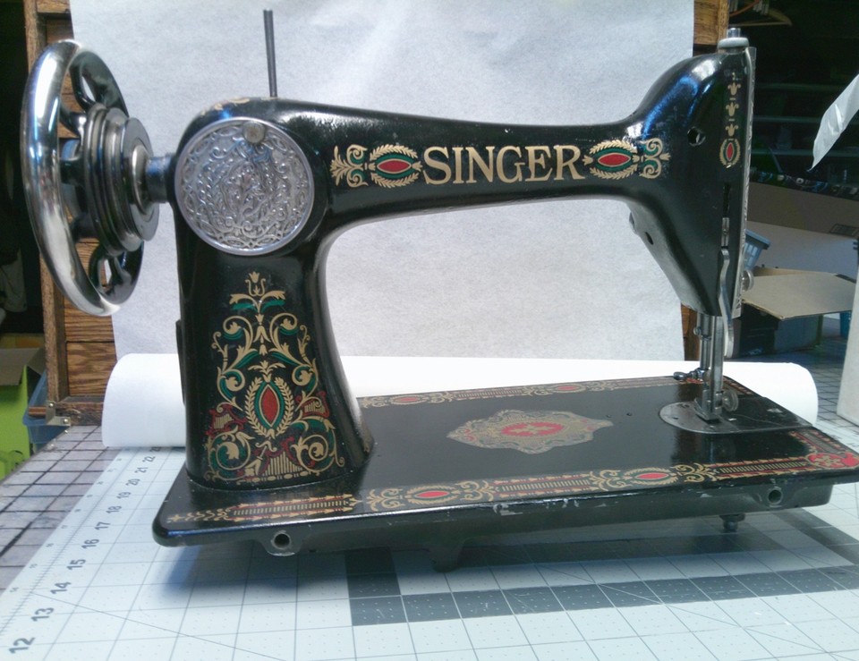 ANTIQUE SINGER RED EYE TREADLE SEWING MACHINE RESTORED | eBay
