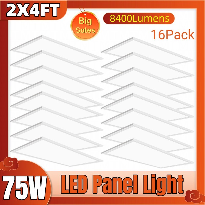 2x4 LED Ceiling Light, 75Watt Flat Ultra-Slim Dimmable Edge Lit LED ...