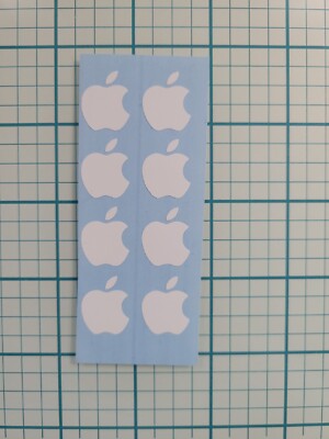 (8) White Apple Logo Overlay Vinyl Decals - For iPhone Windows Laptops ...