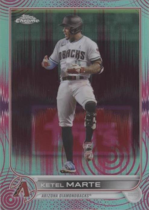 2022 Topps Chrome Sonic - Ketel Marte #124 Aqua & Pink Sonic Pulse ...