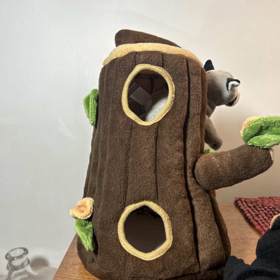 Unipak Toy Tree Stump Treehouse With 2 Plush Forest Animals | eBay