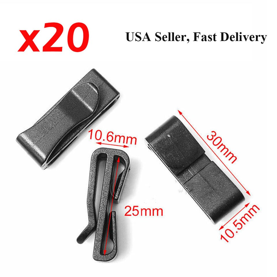 20pcs 3/4~2"Quick-Slip Clip Keeper Buckles Molle Tactical Backpack ...