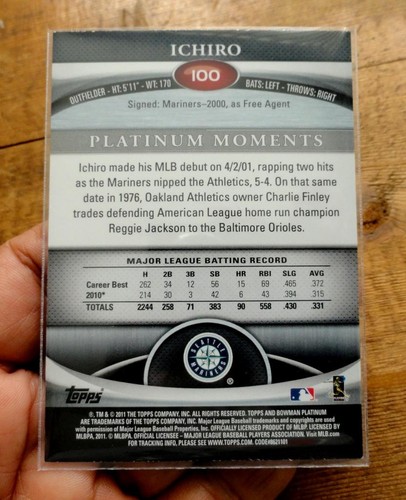 2011 BOWMAN PLATINUM MLB Ichiro #100 BASEBALL CARD | eBay