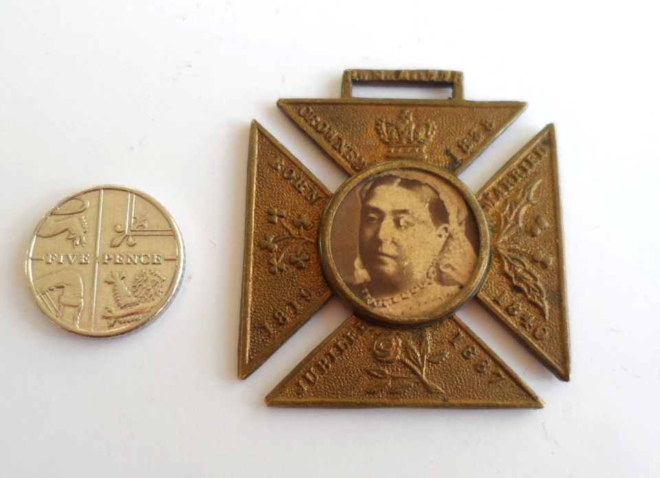 Queen Victoria 1887 commemorative Golden Jubilee cross shaped medal ...