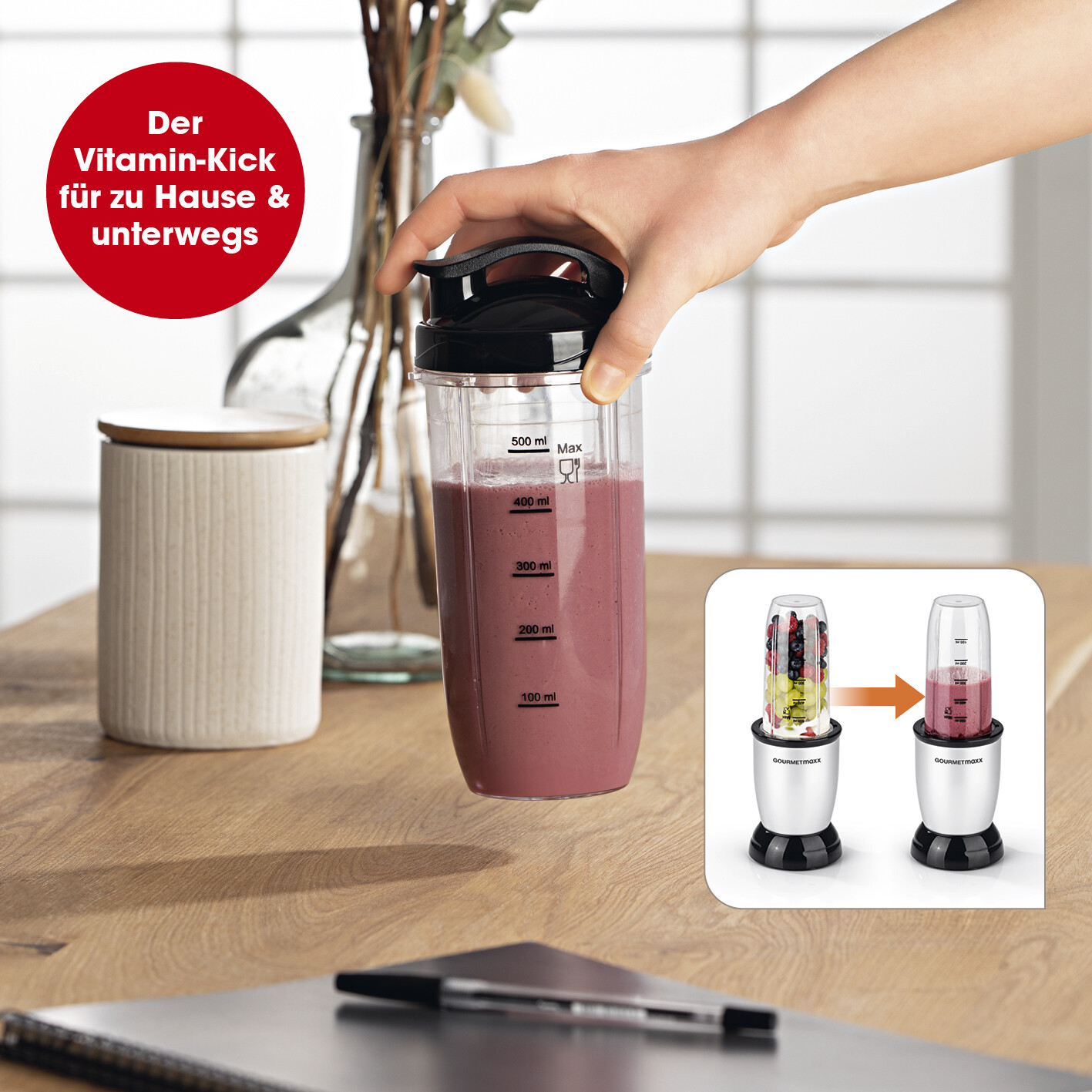 GOURMETmaxx Nutri Mixer Standmixer Smoothie Shakes Pürierer ...