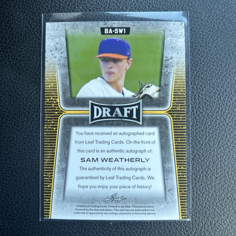 2020 Leaf Draft SAM WEATHERLY Prospect Autograph AUTO #BA-SW1 | eBay