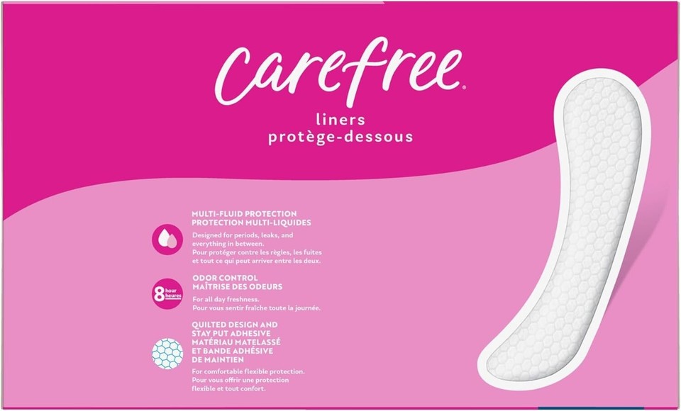 Carefree Acti-Fresh Pantiliners Extra Long Flat Unscented 100 Count ...