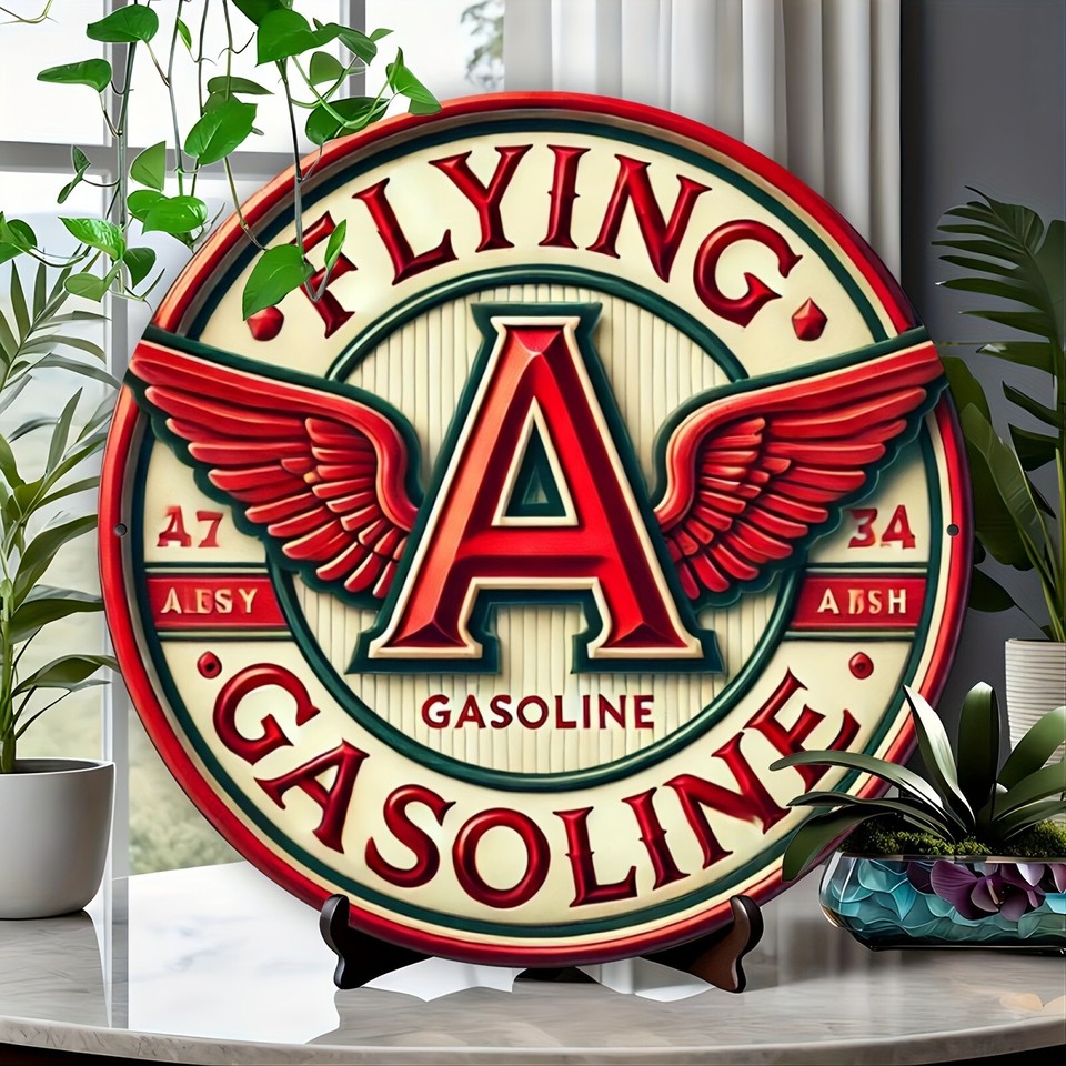 Flying A Gasoline Aluminum Round Weatherproof Sign YOU CHOOSE | eBay
