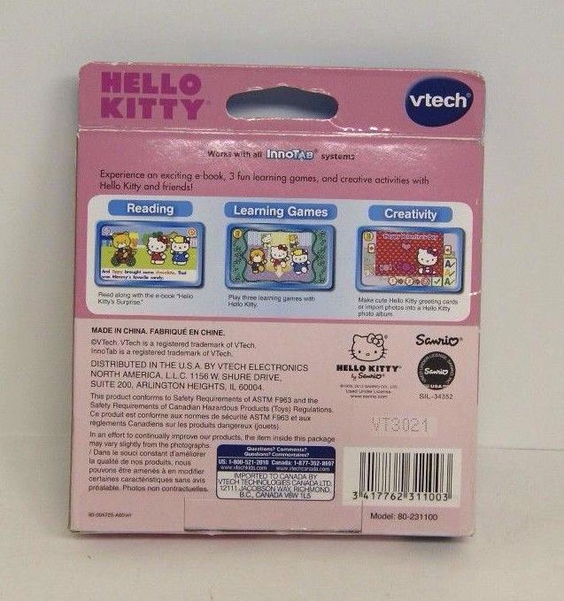 VTech InnoTab Learning Software Hello Kitty 80-231100 Ages 3-6 | eBay