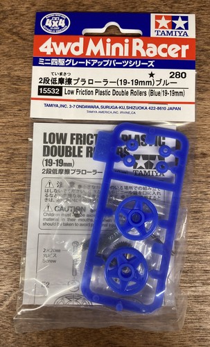 Tamiya Mini 4WD - 15532 - Low Friction Plastic Double Rollers (Blue/19 ...