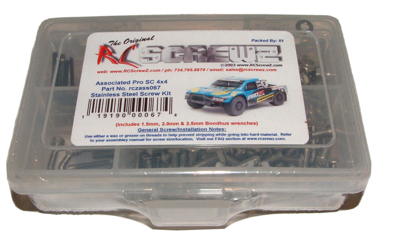 ASSOCIATED PRO SC 4X4 RC SCREWZ SCREW SET STAINLESS STEEL ASS067 | eBay