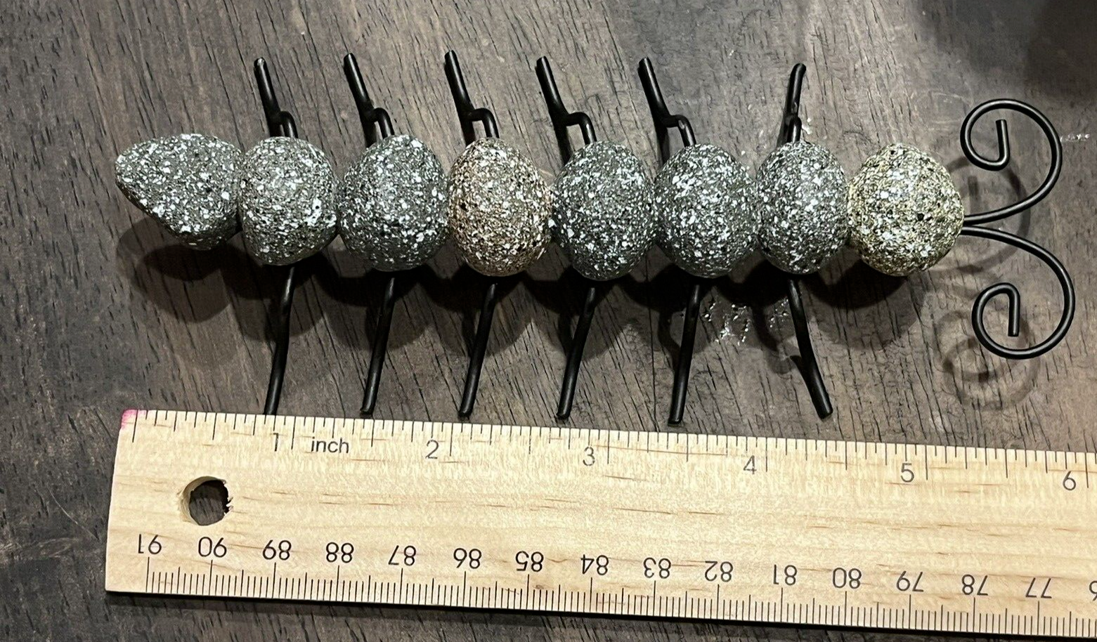 Stone Look Centipede Garden Rock Centipede Black Metal Arms Art ...