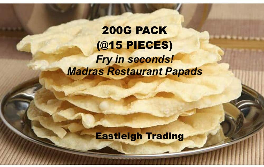 1 X 200G PACK MADRAS PLAIN PAPADS PAPADUM POPPADUM PAPAD *UP TO 5% OFF ...