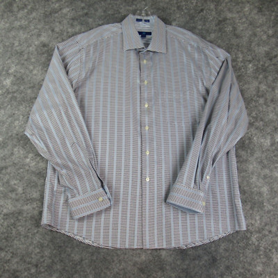 Egara Shirt Mens XXL 2XL Blue Striped Long Sleeve Non Iron Modern Fit ...