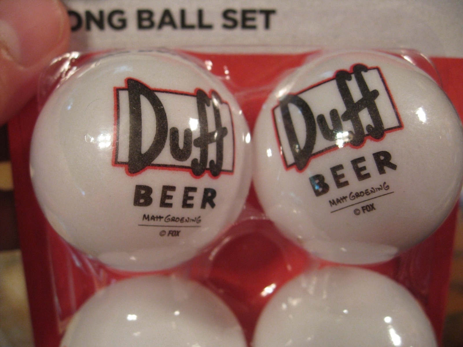 Simpsons Pong Ball Set - Duff Beer Pong Ball Set - Set of 6 Plastic ...