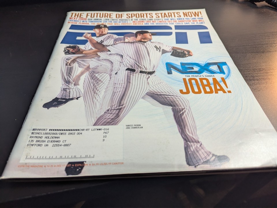 2007 ESPN Magazine Joba Chamberlain Yankees Cover | Dec 17 Issue ...