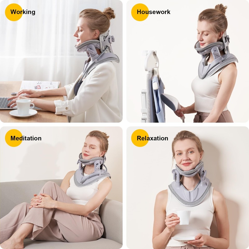 Cervical Neck Traction Device Fast Air Pump Neck Brace, Adjustable ...