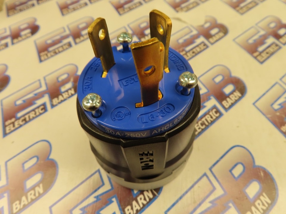 Eaton AHCL630P Twistlock Plug 30 Amp 250 Volt 3W Blue L6-30P -NEW-B | eBay