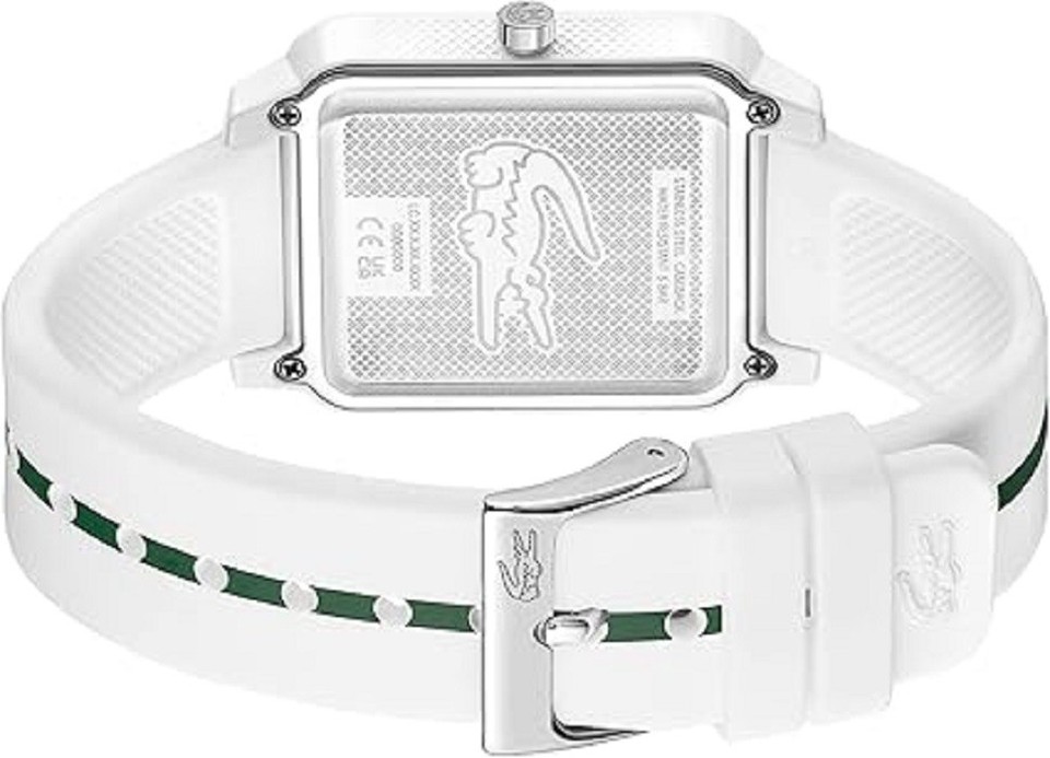 Lacoste 12.12 Studio Men's Quartz Watch Square Case with Rubber Strap ...