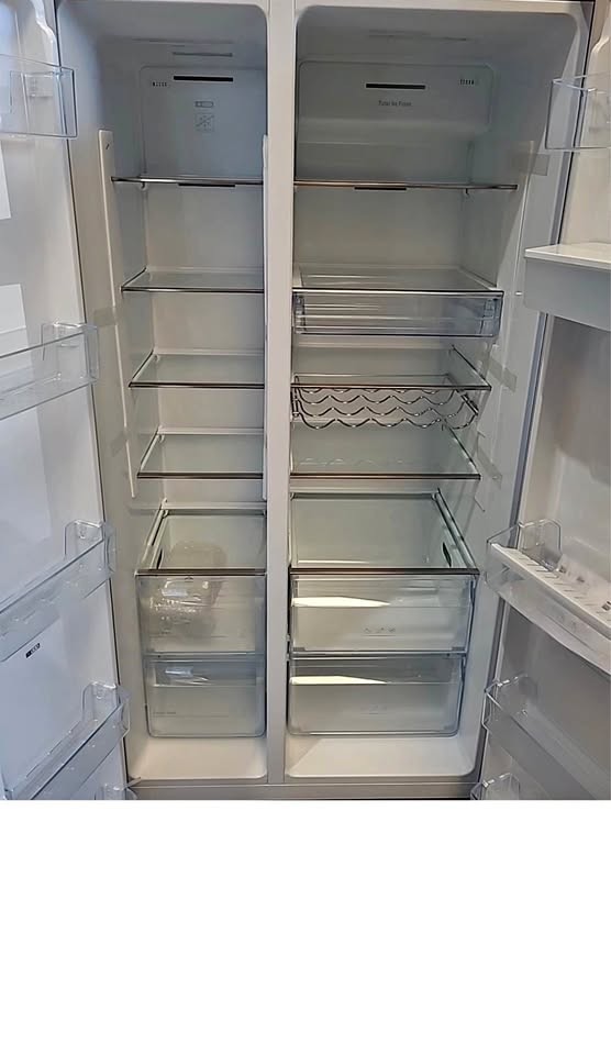 American fridge freezer, with water dispenser, gloss black, two door ...