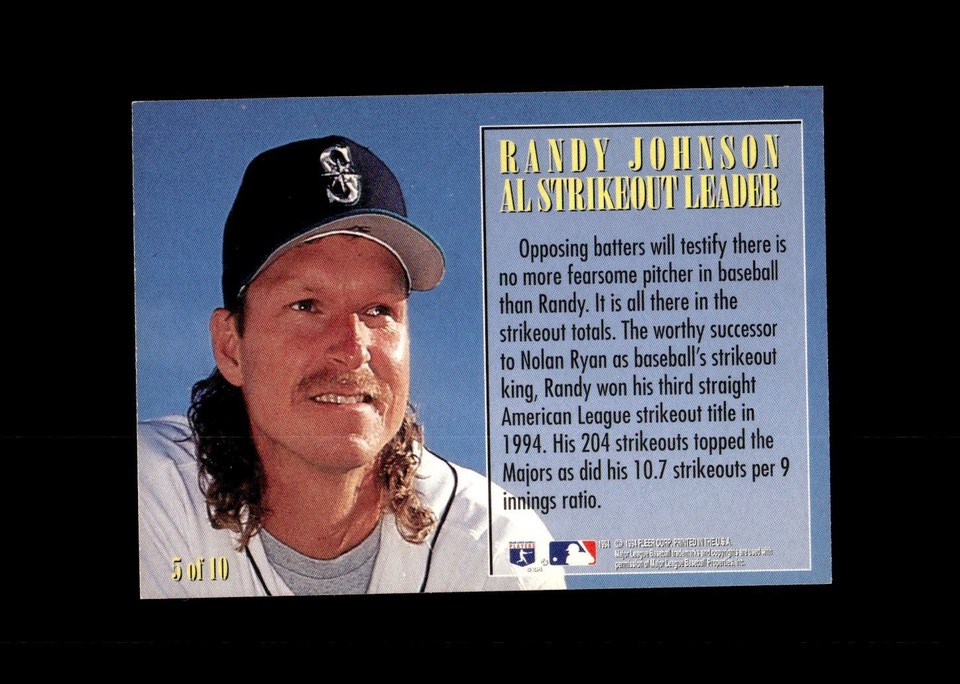 1995 Fleer League Leaders #5 Randy Johnson Seattle Mariners | eBay