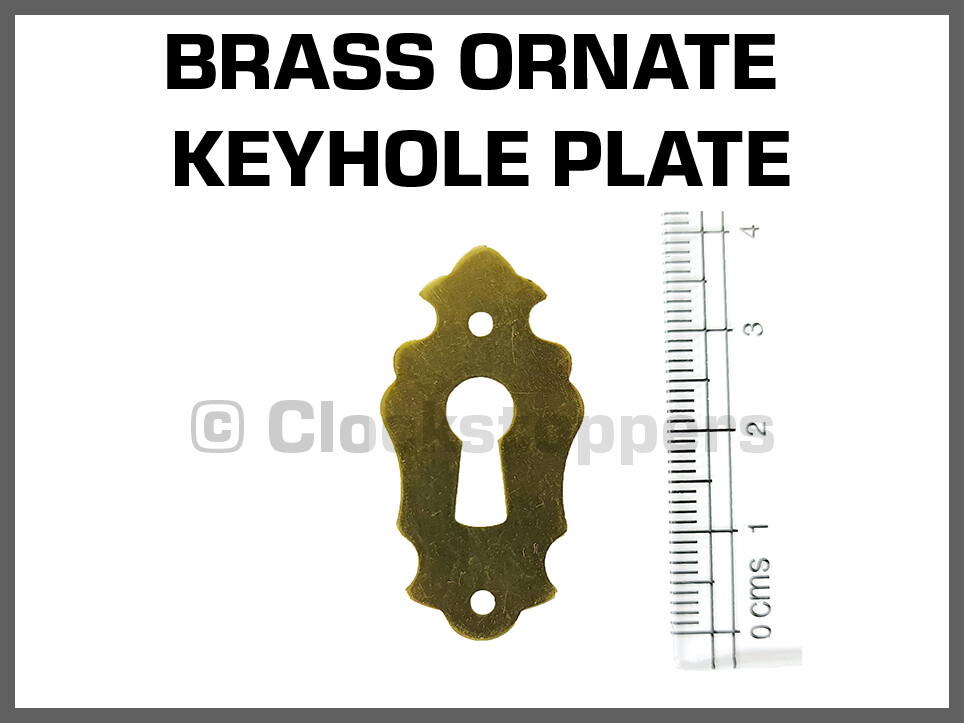 Ornate Brass Clock Case Key Hole Plate Escutcheon Grandfather LongCase ...