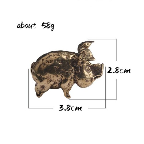 Copper Chinese Zodiac Flying Pig Statue Home Decoration Antique Brass ...