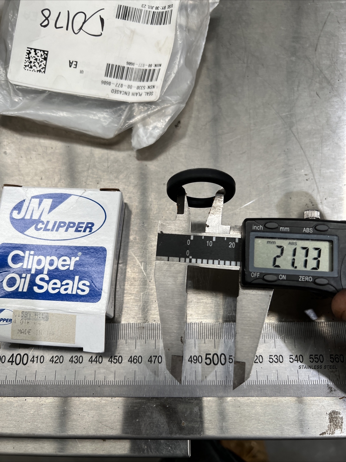 3 x jm clipper seal plain encased p/n ss6158h1l67 nsn 5330-00-077-0606 ...