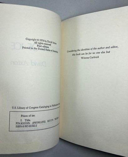 Prison of Ice by David Axton (Dean Koontz) First Edition, Signed ...