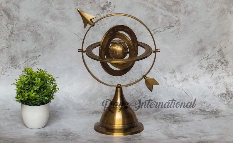 Nautical Armillary Sphere Zodiac Engraved Brass Globe Astrolabe ...