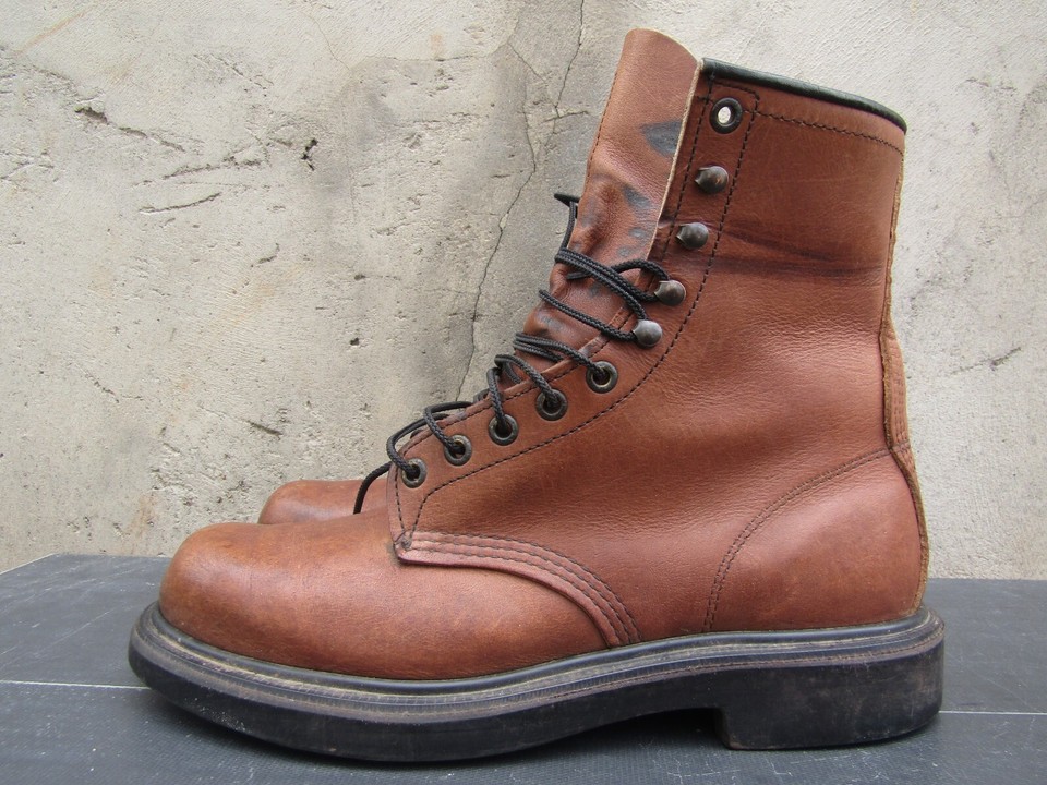 Red Wing 953 Supersole 8” Brown Leather Work Made in USA Sz:- UK 7 | US ...