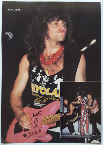 JON BON JOVI LIVE / CINDERELLA TOM KEIFER 1980'S MAGAZINE PINUP POSTER ...