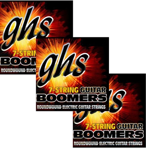 GHS Boomers Guitar Strings 3 Sets 7-String Roundwound Electric Custom ...